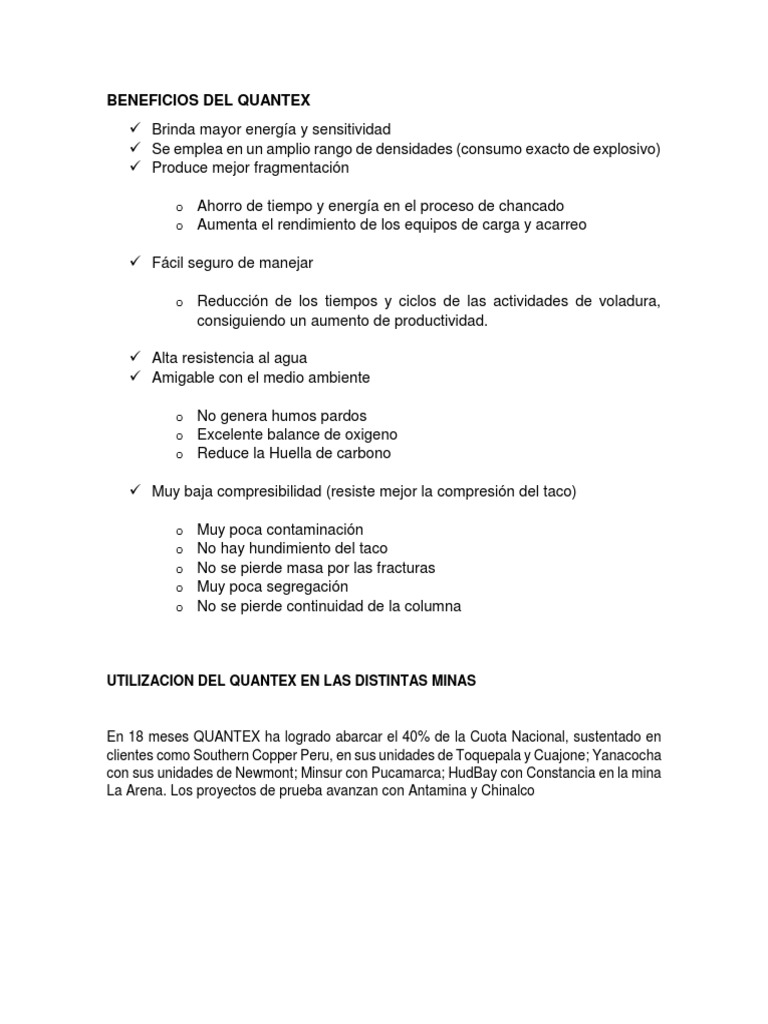 Beneficios Del Quantex | PDF | Material explosivo | Química
