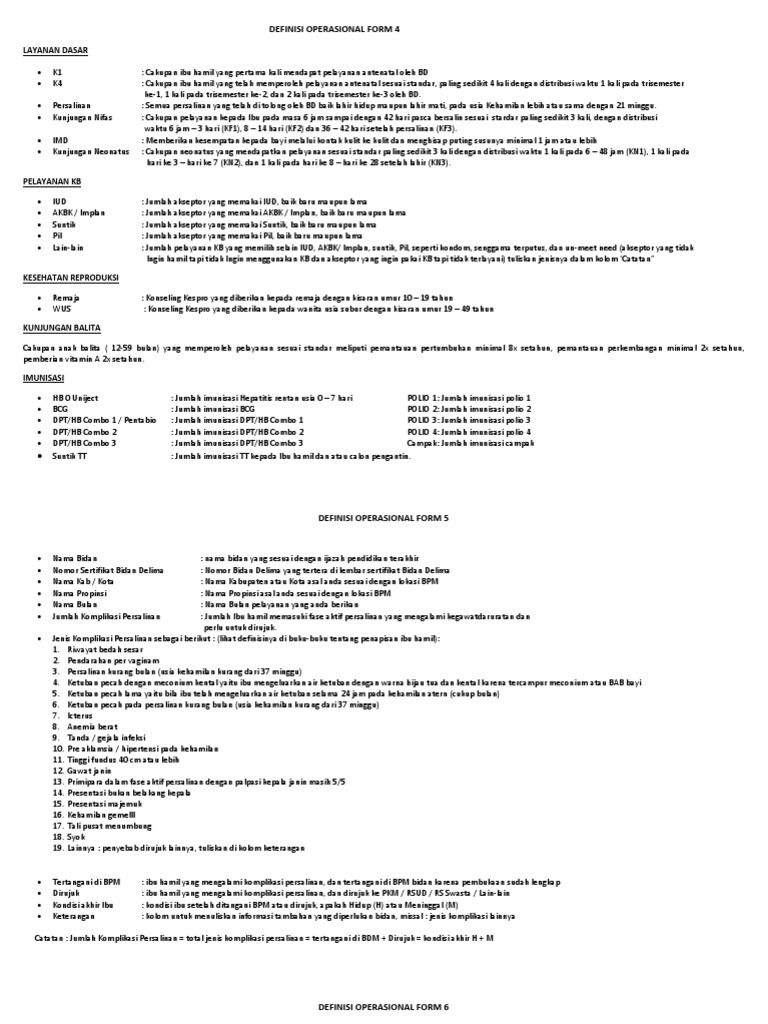 Definisi Operasional Form 4 | PDF