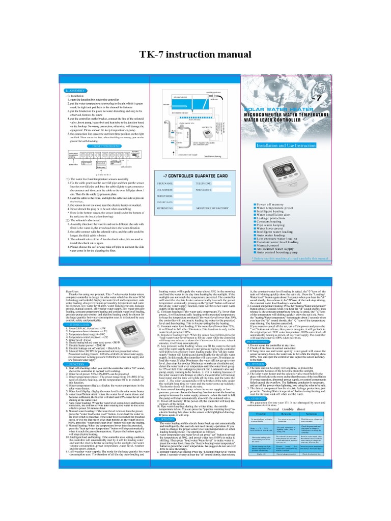 TK-7 Instruction Manual | PDF