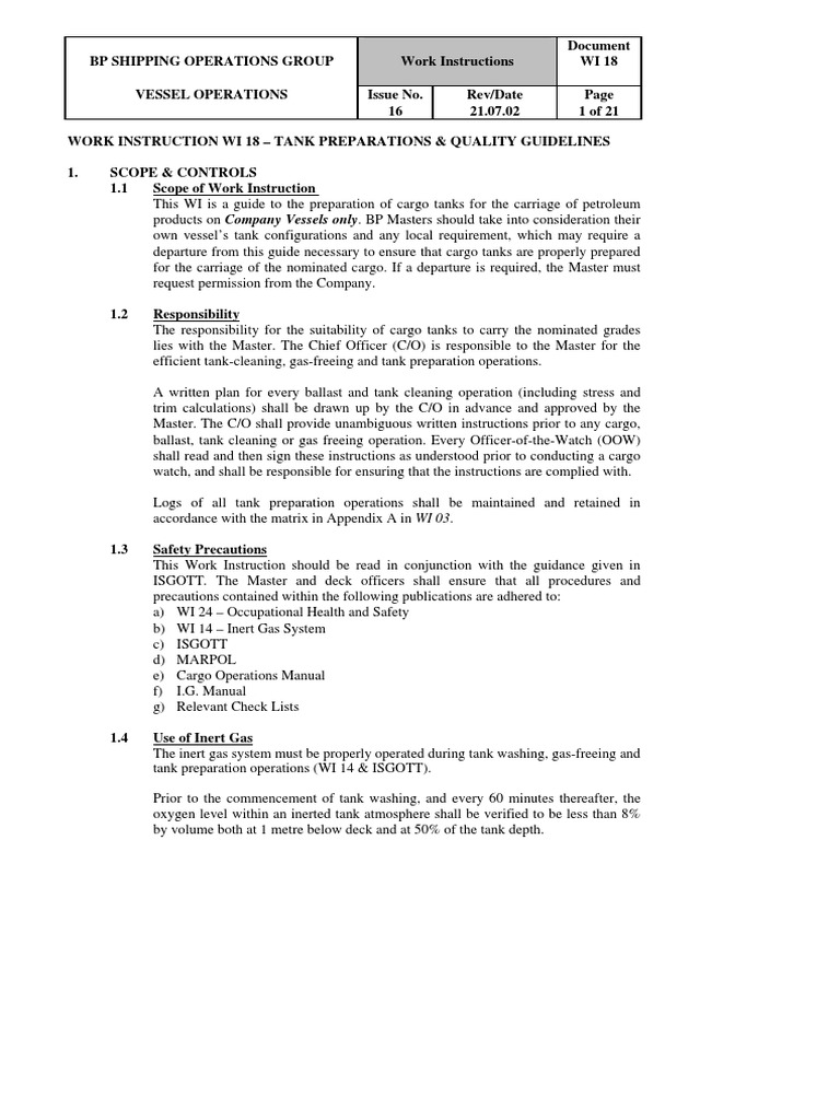 BP Tank Cleaning Guidelines 2024 | PDF | Fuel Oil | Gasoline