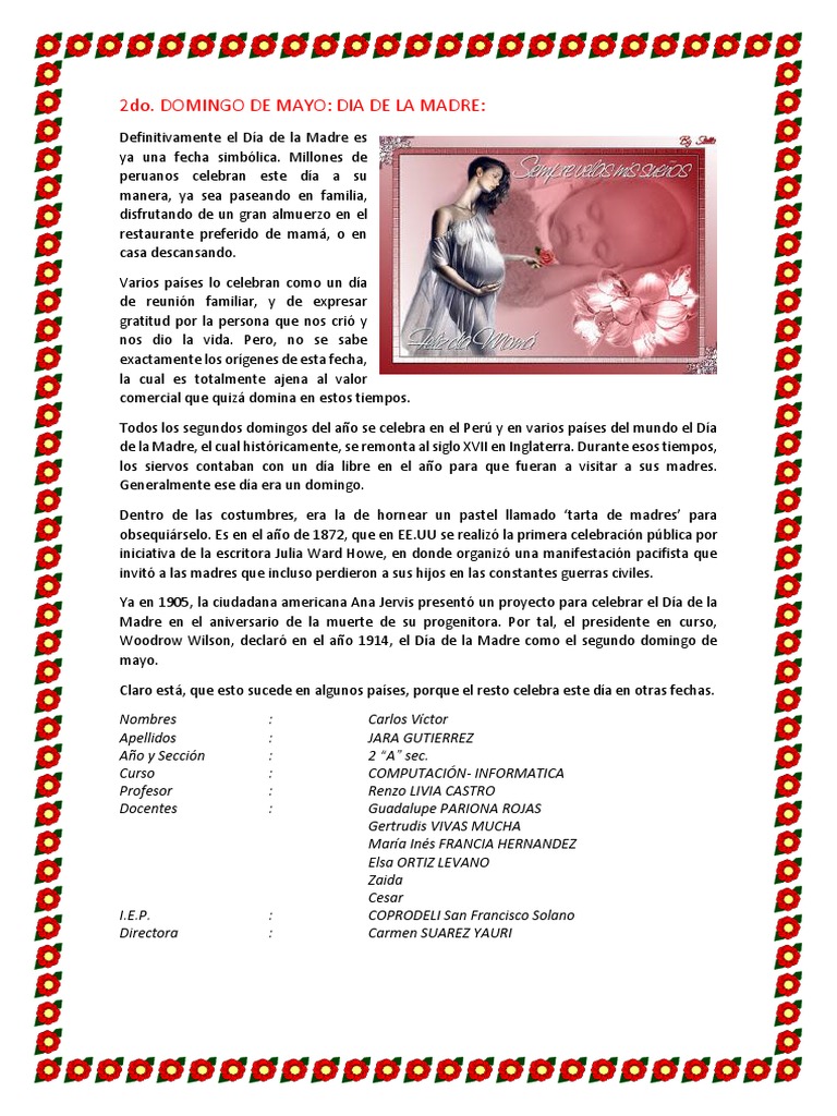 Fechas Cívicas de Mayo en Perú | PDF | Ciencias sociales