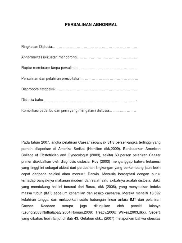 Persalinan Abnormal Indo Fix | PDF