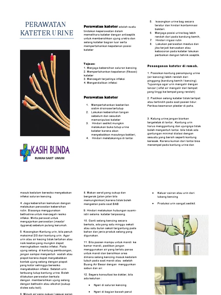 Leaflet Perawatan Kateter Urine | PDF