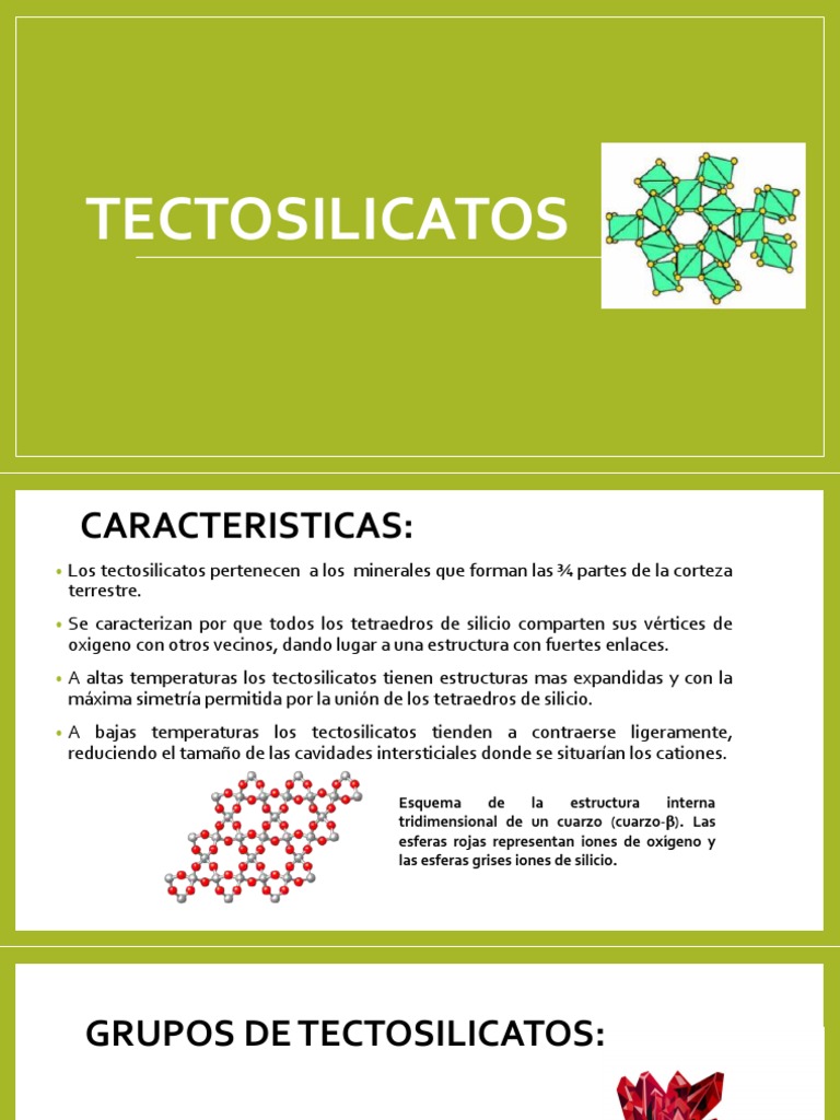 Estructura y Grupos de Tectosilicatos | PDF | Minerales | Clasificación ...