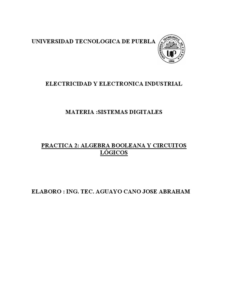 Algebra Booleana y Circuitos Lógicos | PDF | Puerta lógica | Lógica matemática