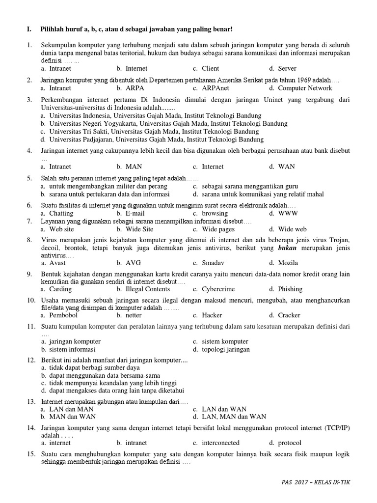 Soal TIK 9 | PDF