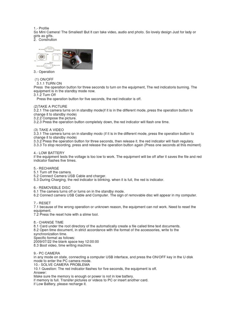 X3 MiNi DV Camera | PDF | Personal Computers | Secure Digital