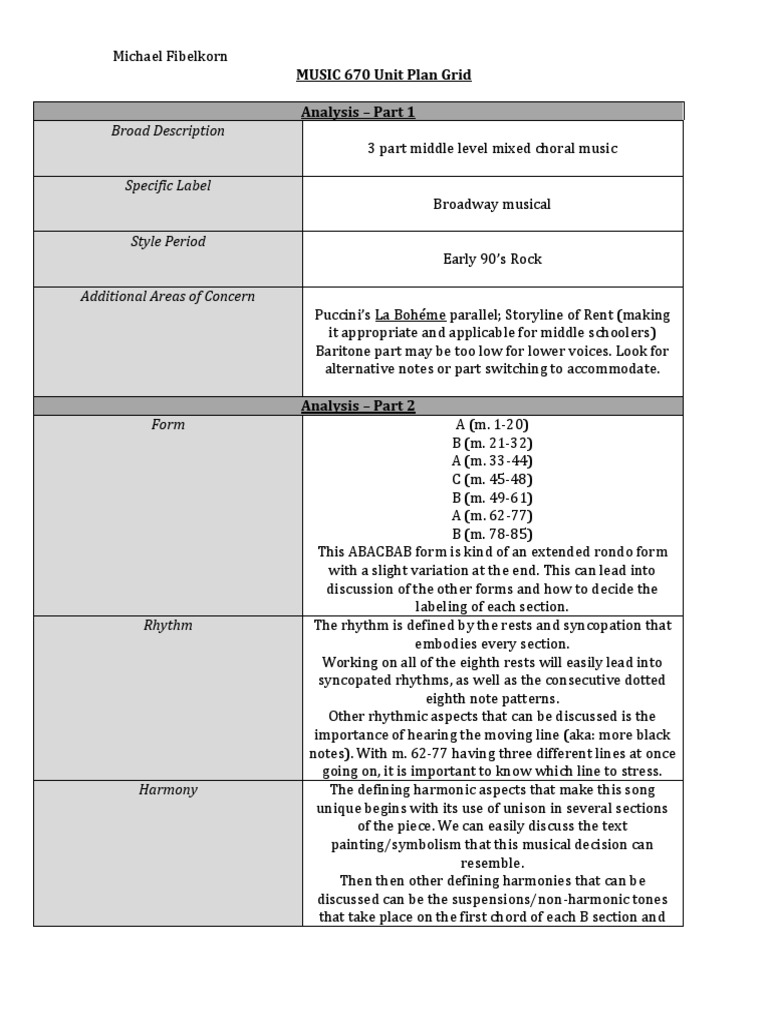 Grid and Planning Guide | PDF | Educational Assessment | Harmony