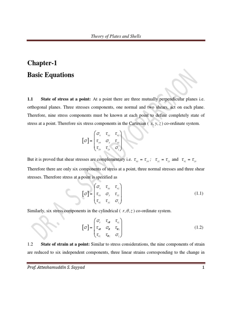 Theory of Plates and Shells | PDF | Bending | Stress (Mechanics)