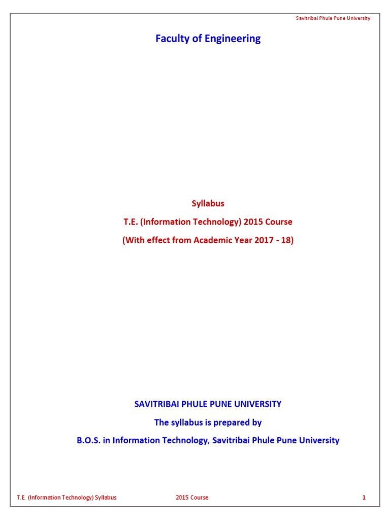 Final Version - TE - IT - Syllabus - 2015 - Course PDF | PDF | Thread ...