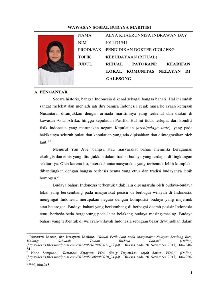 Ritual Patorani: Kearifan Lokal Komunitas Nelayan Di Galesong | PDF