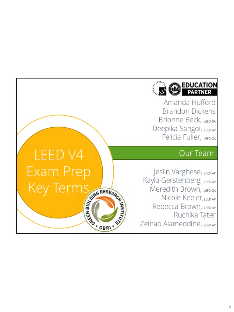Leed Key Terms - 1 Per Page Handouts | PDF | Sustainability ...