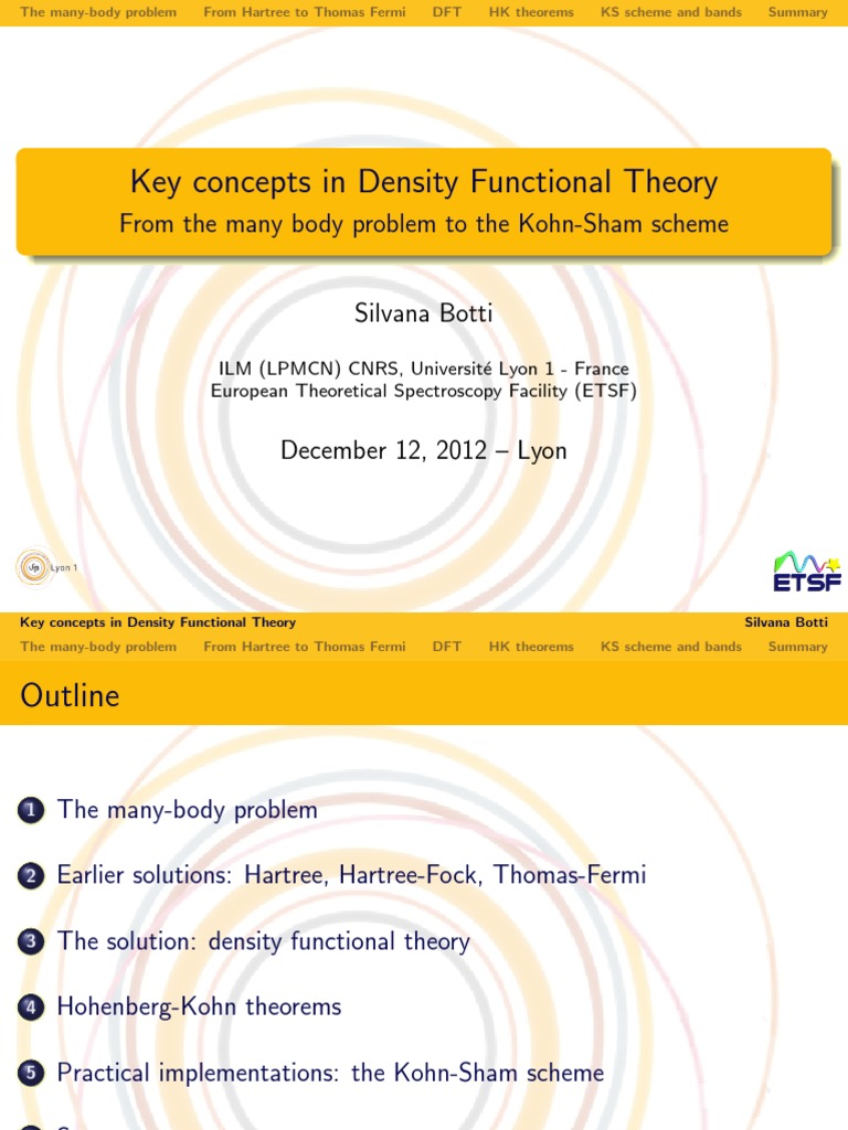 DFT Presentation | PDF | Density Functional Theory | Hartree–Fock Method