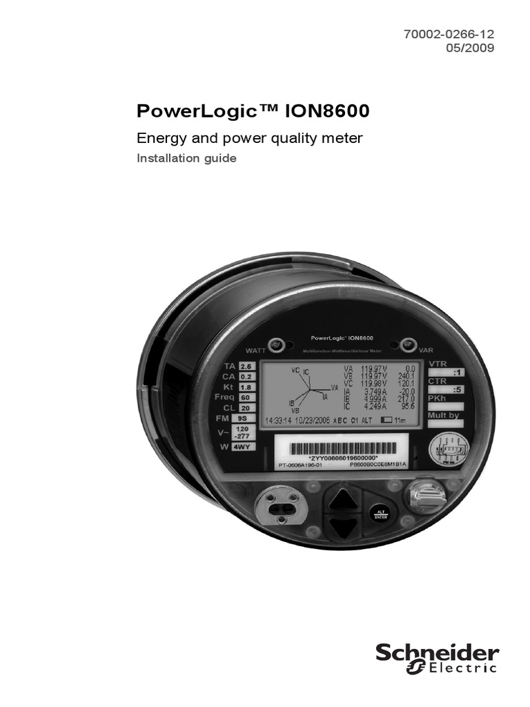 PowerLogic ION 8600 Installation Guide 062009 | PDF | Electrical ...