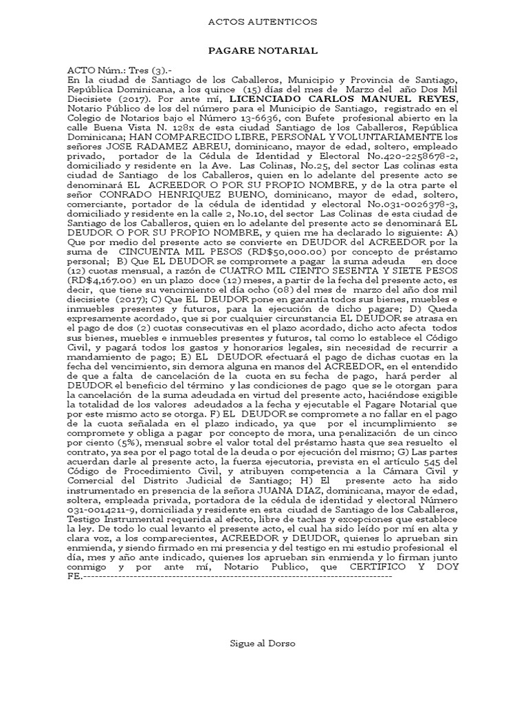 2-Pagare Notarial 1 | PDF | Pagos | Gobierno