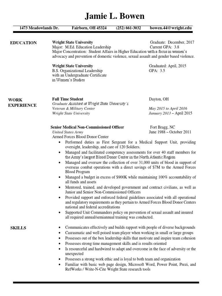 Updated Resume | PDF | Non Commissioned Officer | Military