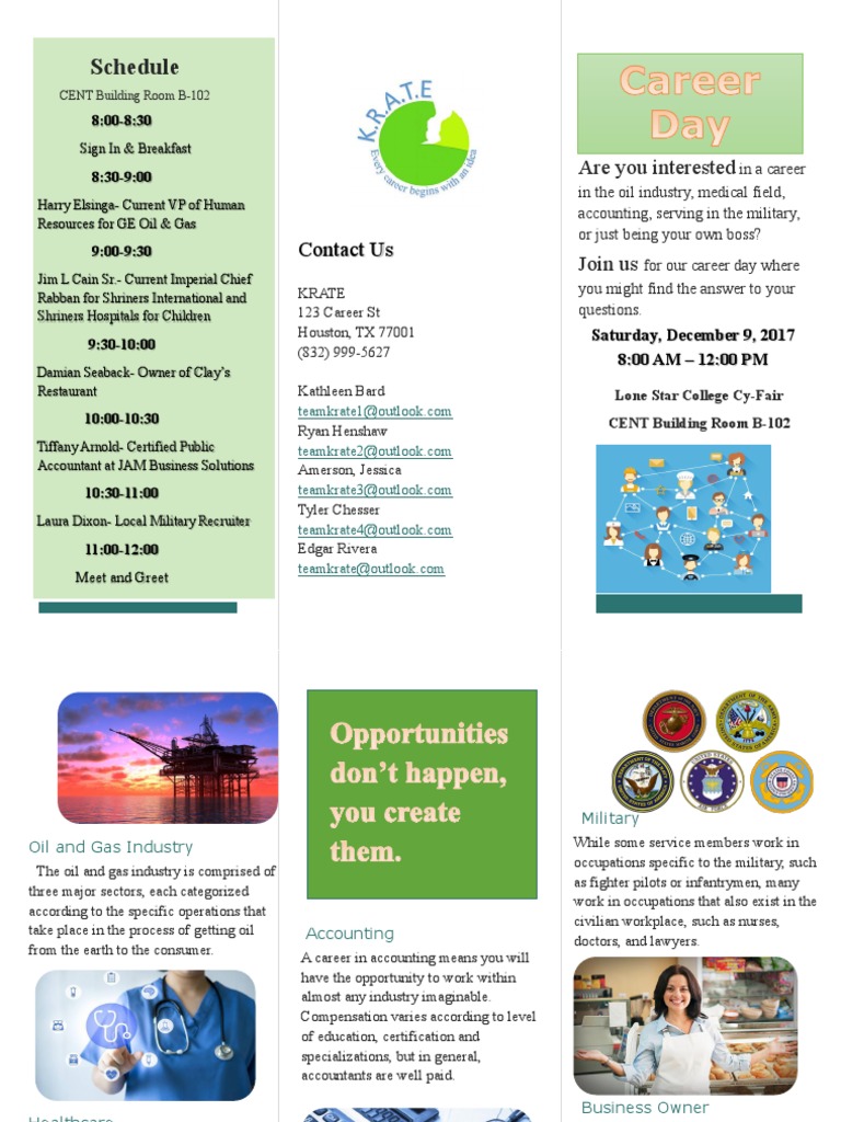 Career Day Brochure Final | PDF | Health Care | Wellness