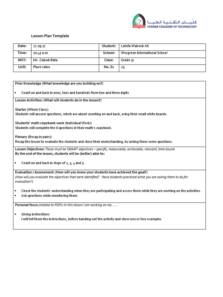 01 Math Lesson Plan Skip Counting | PDF | Lesson Plan | Cognitive Science