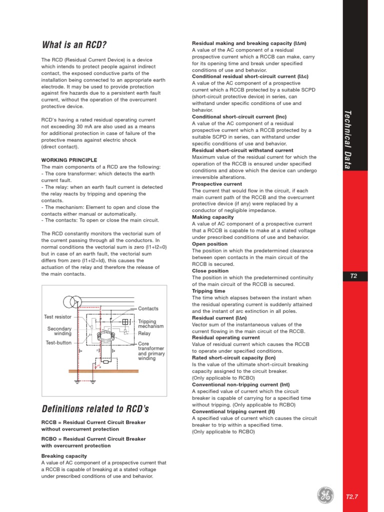 RCD Characteristics PDF | PDF | Electric Current | Relay