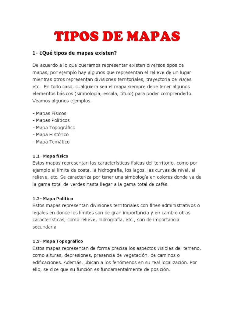 Tipos de Mapas | PDF | Mapa | Cartografía