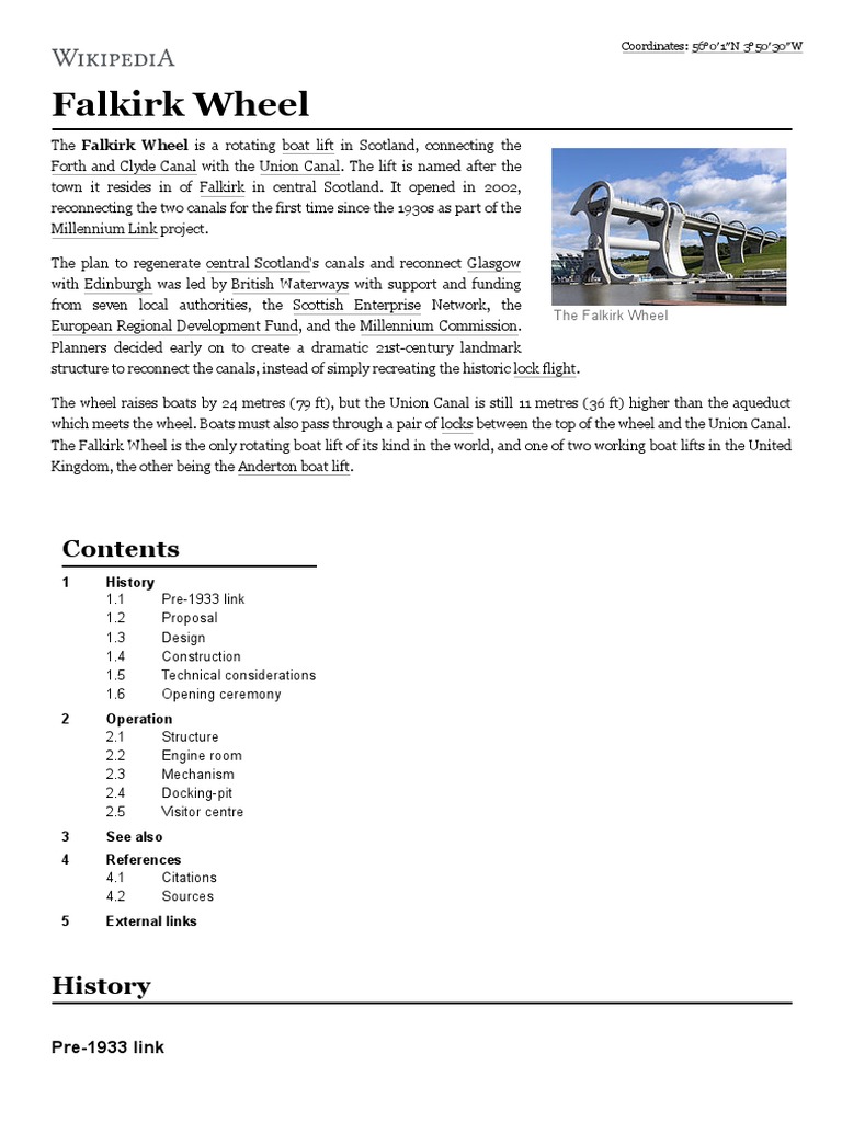 Falkirk Wheel | PDF | Science | Engineering