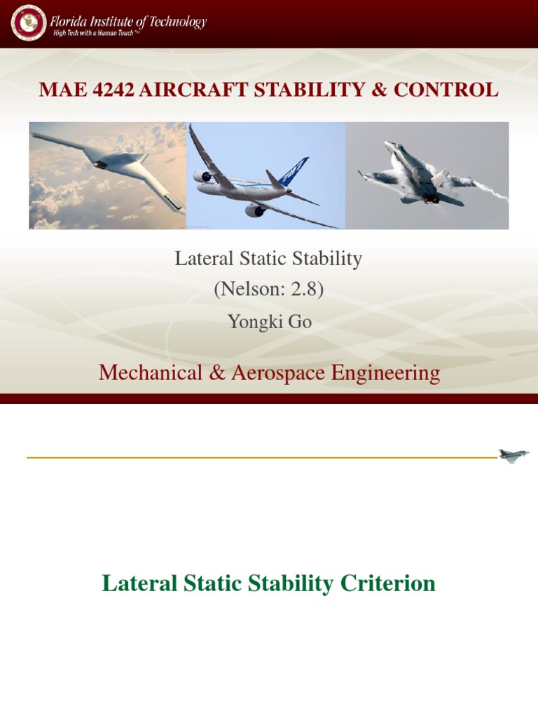 MAE4242 - Ch07 - Lateral Static Stability PDF | PDF | Aviation ...