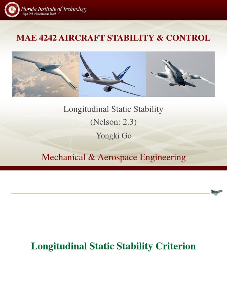 MAE4242_Ch03_Longitudinal Static Stability.pdf | Aircraft | Flight