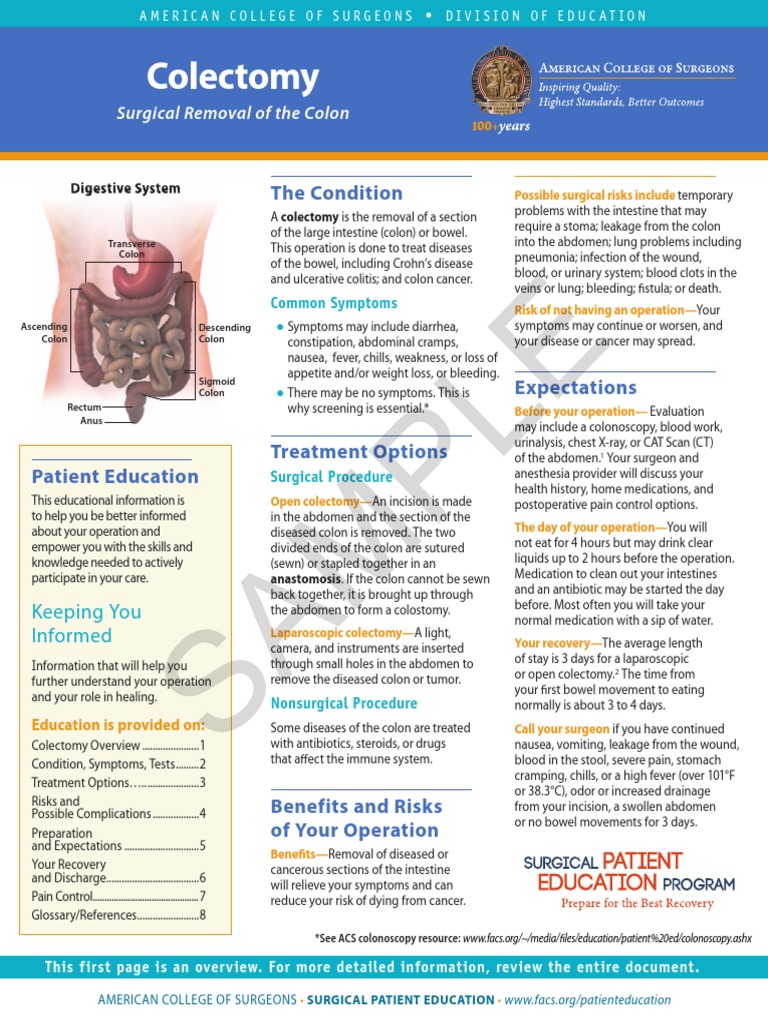 2015 Colectomy Brochure FINAL | PDF | Colorectal Cancer | Ulcerative ...
