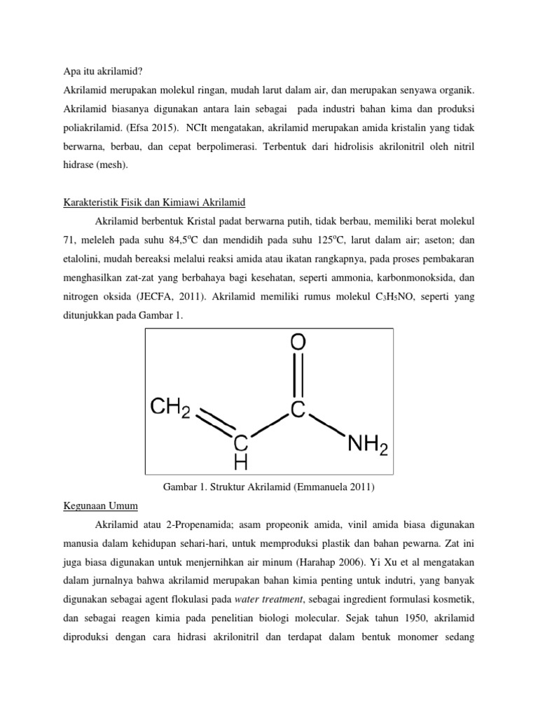 Apa Itu Akrilamida | PDF | Sains & Matematika | Teknologi & Rekayasa