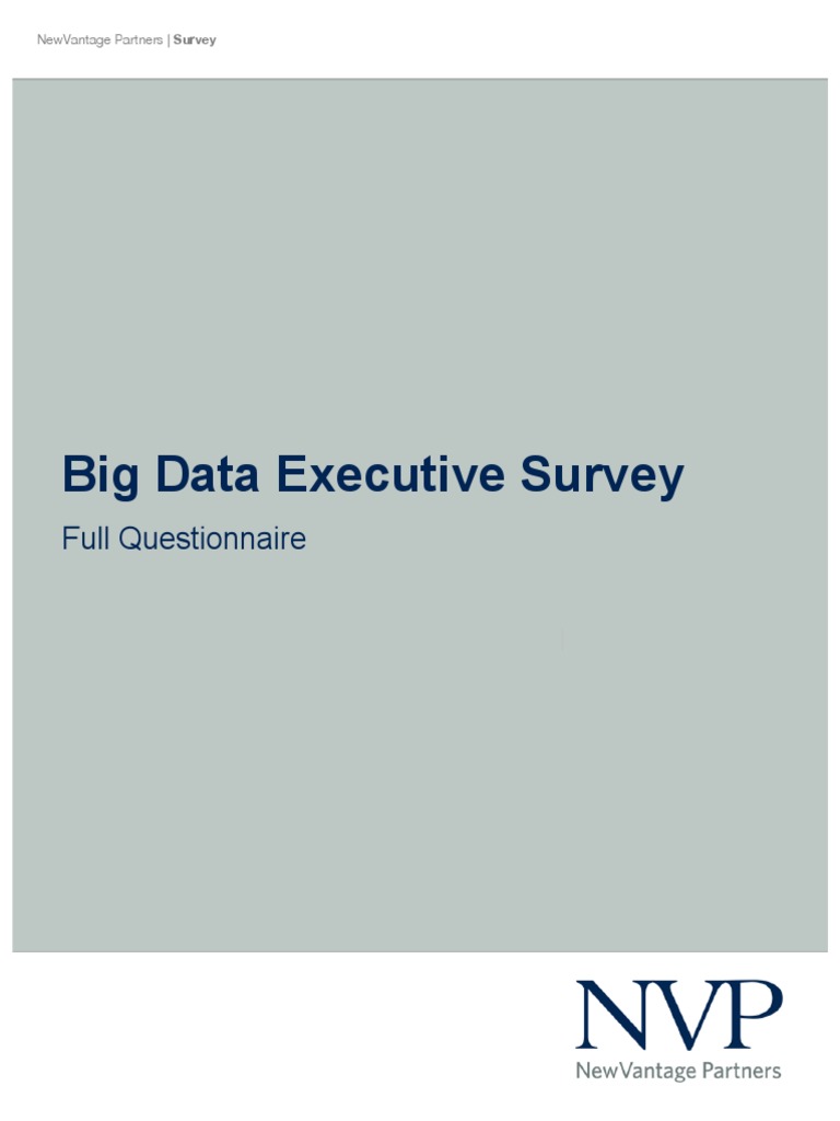 Big Data Executive Survey Questionnaire | PDF | Data Science | Analytics