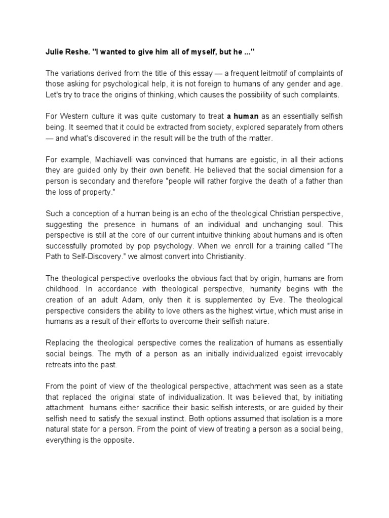 Julie Reshe. "I Wanted To Give Him All of Myself, But He ... " | PDF ...