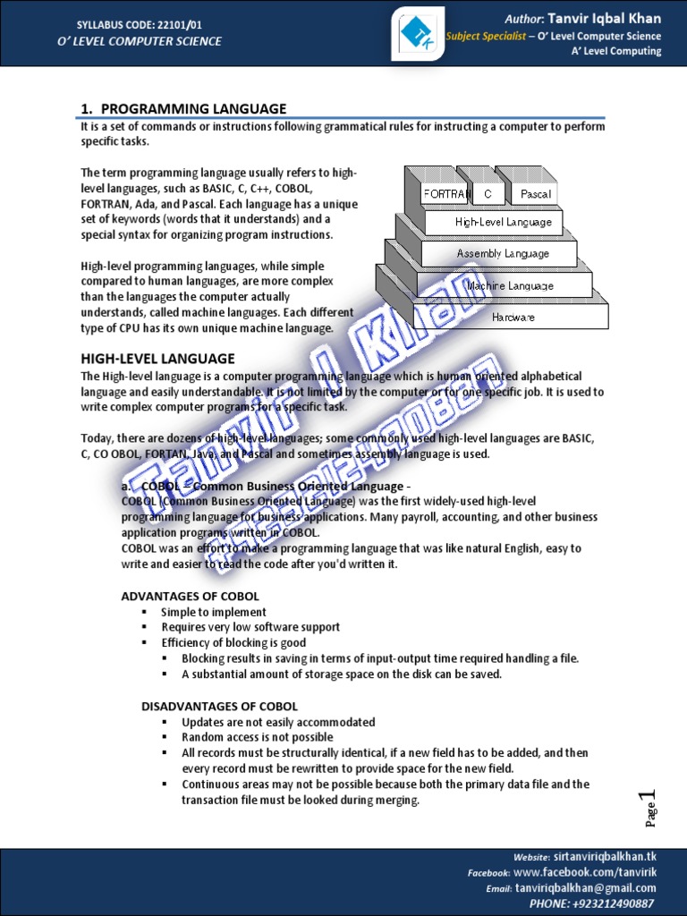 High-Level Language & Low-Level Language PDF | PDF | Programming ...