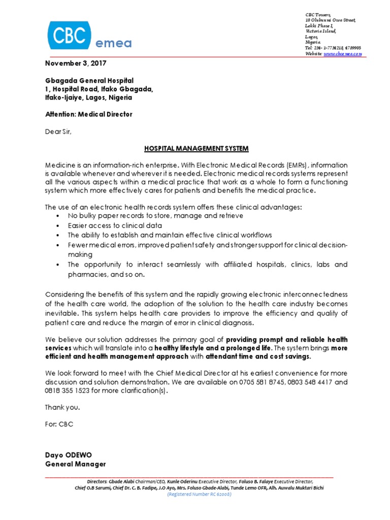 Gbagada General Hospital | PDF | Electronic Health Record | Health Care