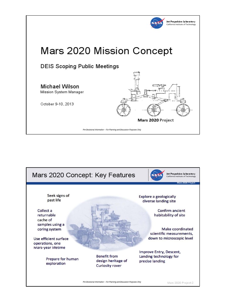 Mars 2020 Mission Concept | PDF | Mars | Curiosity (Rover)