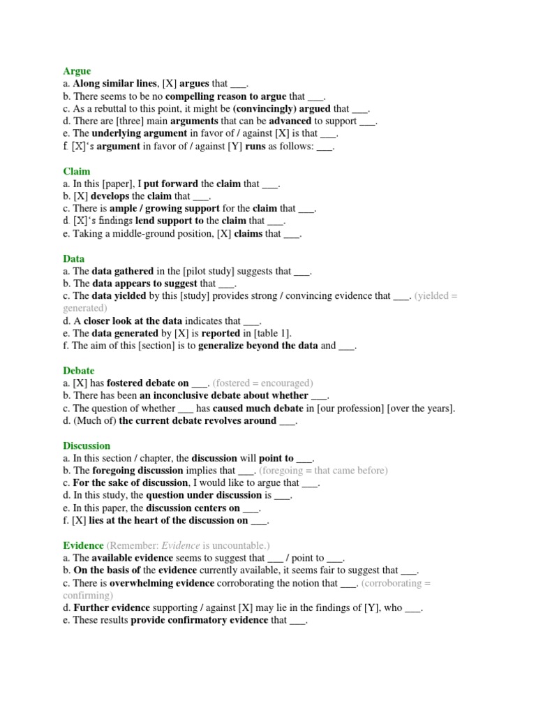 Academic Sentence Structures Explained | PDF | Argument | Philosophical ...