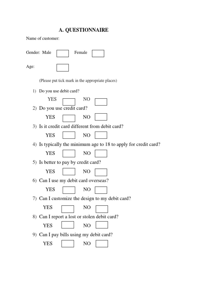 Rupay Credit Card Questionnaire | PDF | Finance & Money Management ...