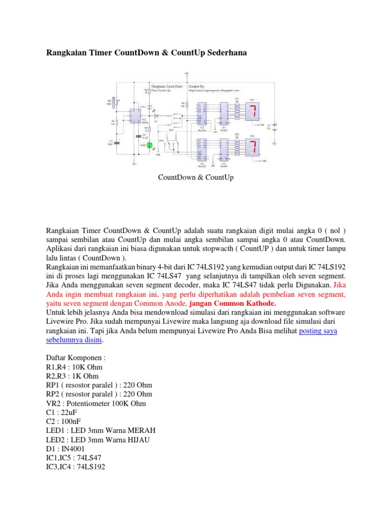 Rangkaian Timer CountDown | PDF