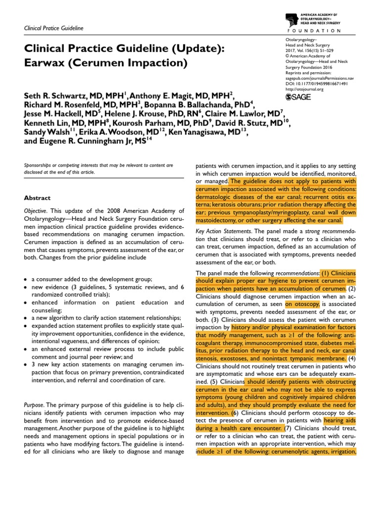 cerumen impaction | Evidence Based Medicine | Ear