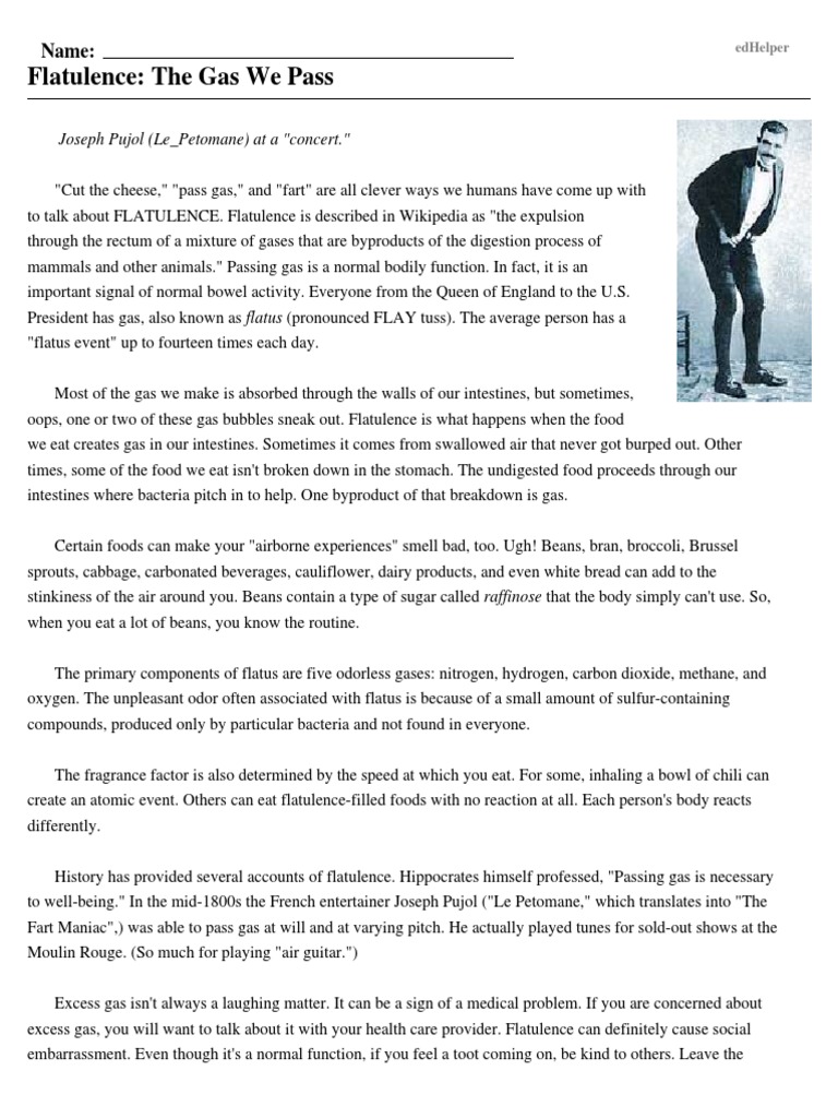 Passing Gas | PDF | Flatulence | Gases