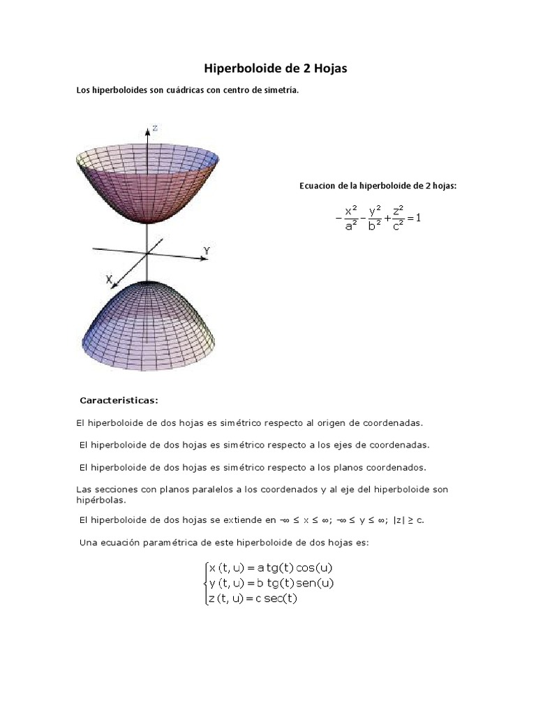Hiperboloide de 2 Hojas