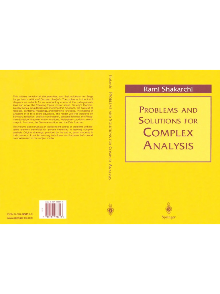Problems And Solutions For Complex Analysis Pdf Descargar Gratis Pdf 7956