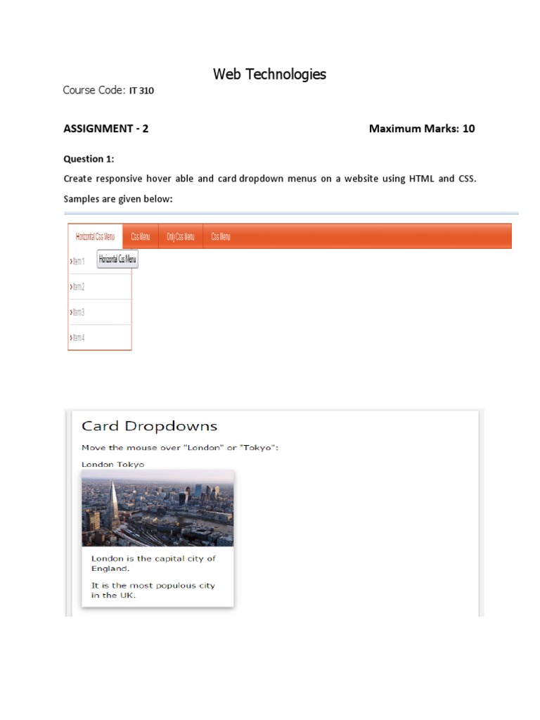 Web Technologies Assignment 2 Maximum Marks 10 Pdf