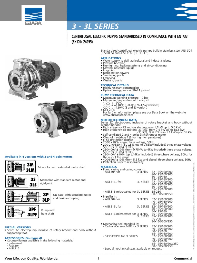 Ebara 3M IE3 UK | PDF | Pump | Building Engineering