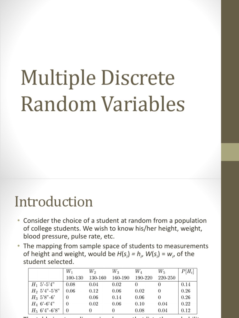 CH#7 Multiple-Discrete-Random-Variables | PDF | Covariance | Probability Distribution