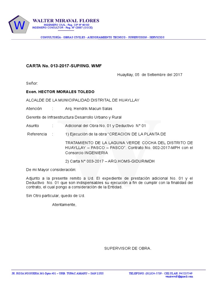 Adicional de Obra N°01 Ok | PDF | Presupuesto | Ingeniero civil