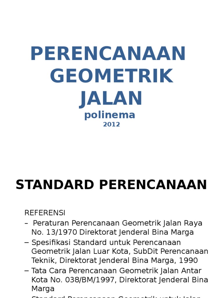 Perencanaan Geometrik Jalan Raya Pdf Sains Matematika