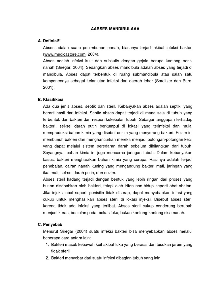 Abses Mandibula: Definisi dan Penanganan | PDF | Pengembangan Diri ...