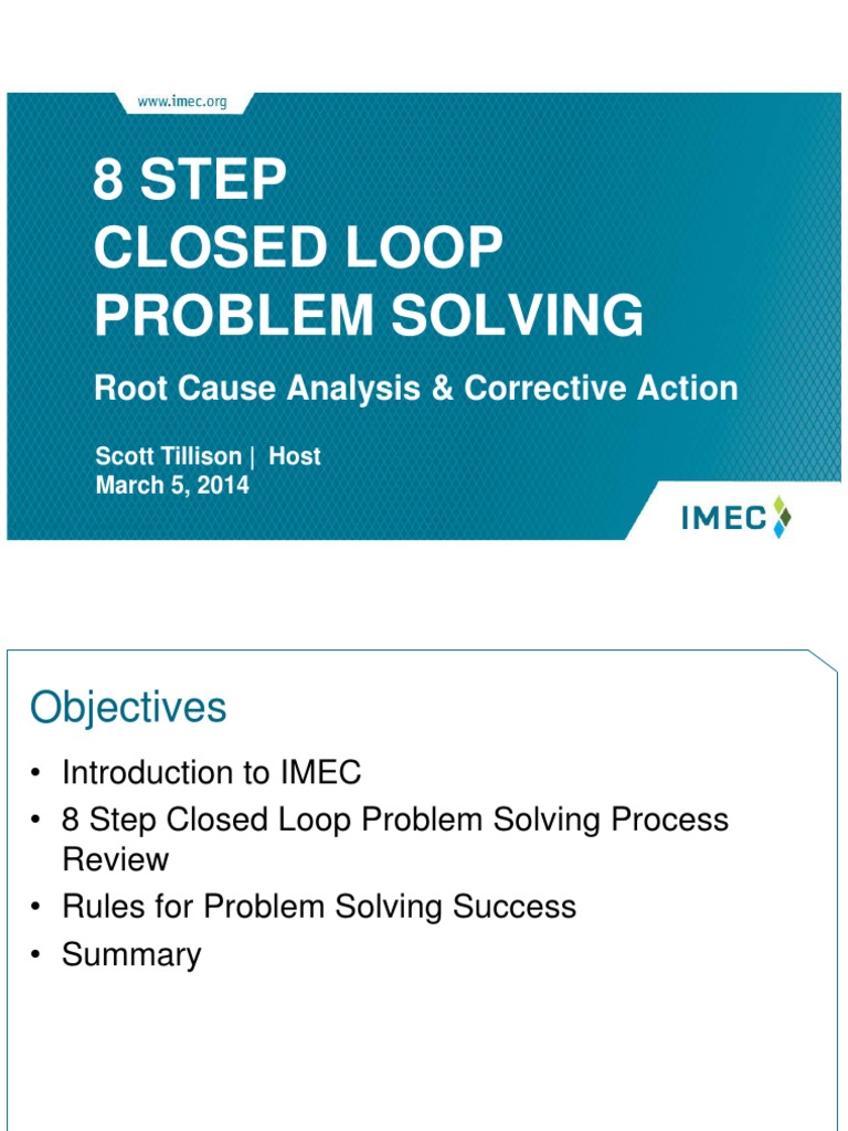 8 Step Closed Loop Problem Solving | PDF | Causality | Control Theory