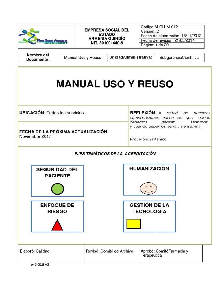 Manual Uso y Reuso | Dispositivo médico | Farmacia | Prueba gratuita de 30 días | Scribd