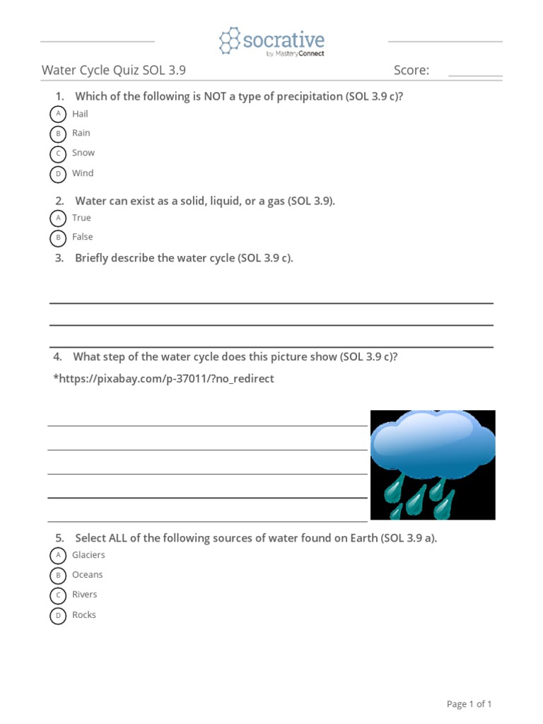 Water Cycle | PDF